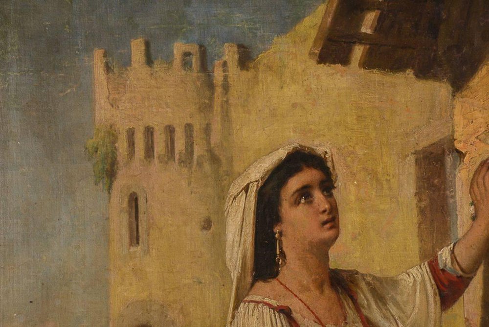 Italian Artist, Neapolitan Woman with Child, 19th Century, Canvas ...