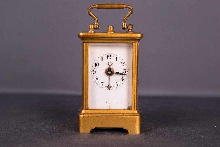 19th Century Brass Travel Clock for sale at Pamono