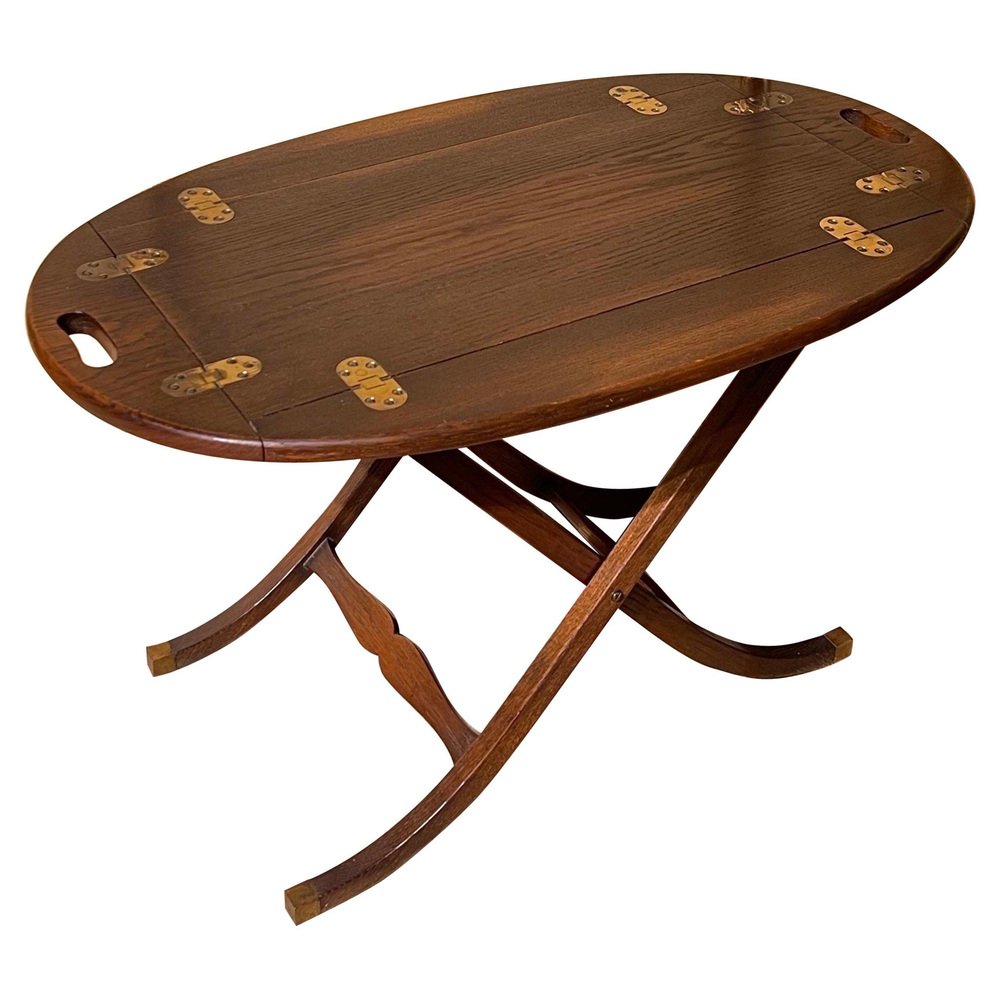 20th Century English Captains Coffee Table in Yew for sale at Pamono