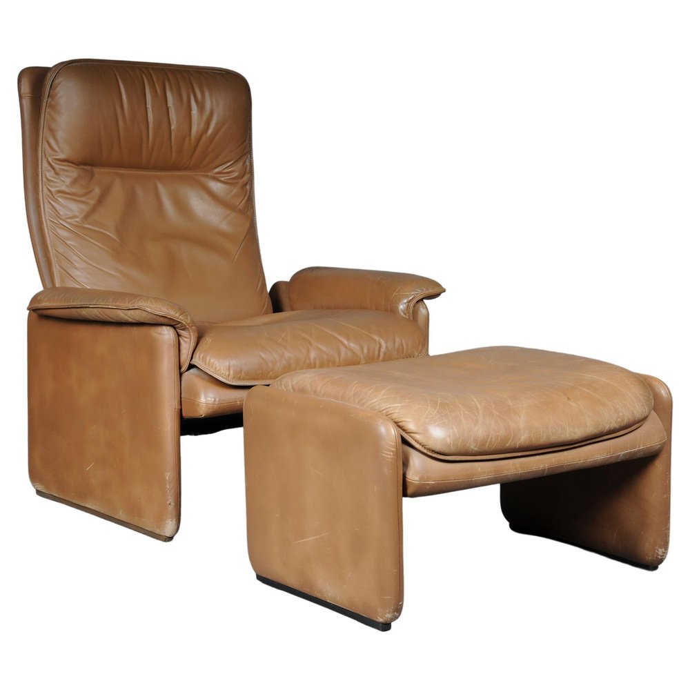 Set of DS50 Lounge Chair & Ottoman in Leather from de Sede, Switzerland ...