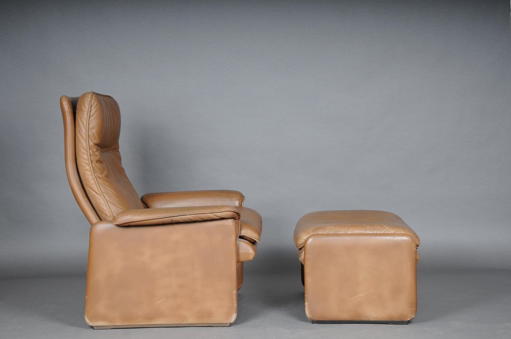 Set of DS50 Lounge Chair & Ottoman in Leather from de Sede, Switzerland ...