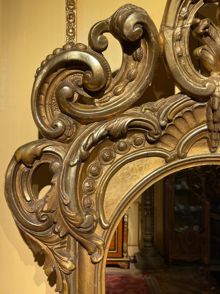 Napoleon III Gilt Parlor Wall Mirror for sale at Pamono