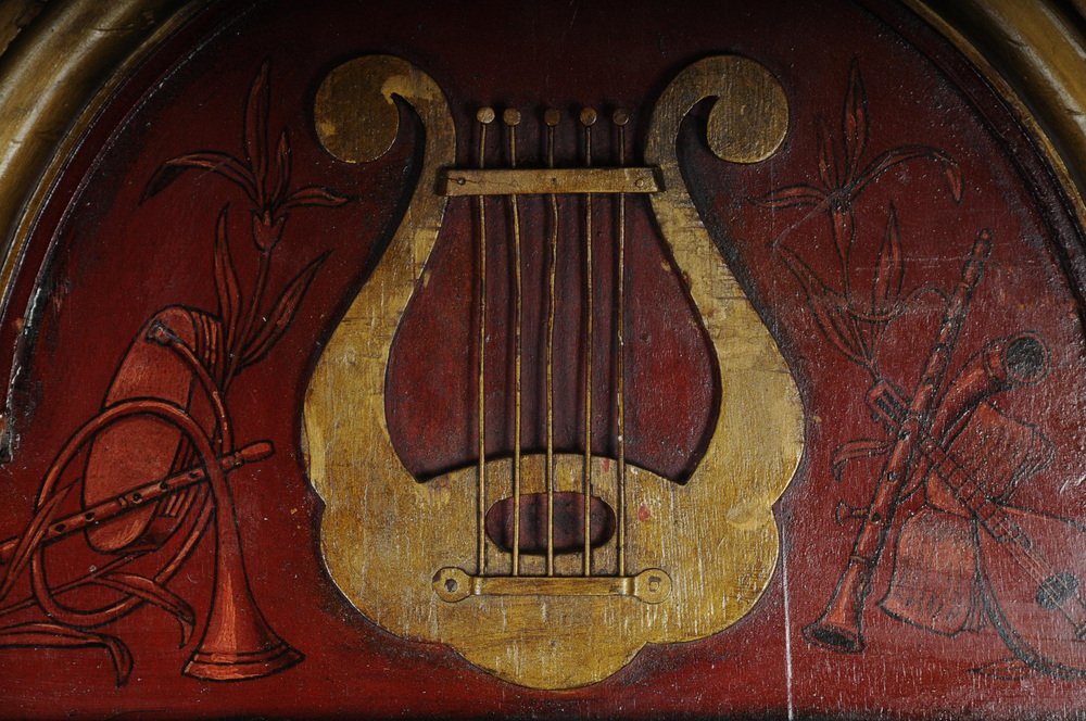 19th Century Solitaire Wall Panel with Painting for sale at Pamono