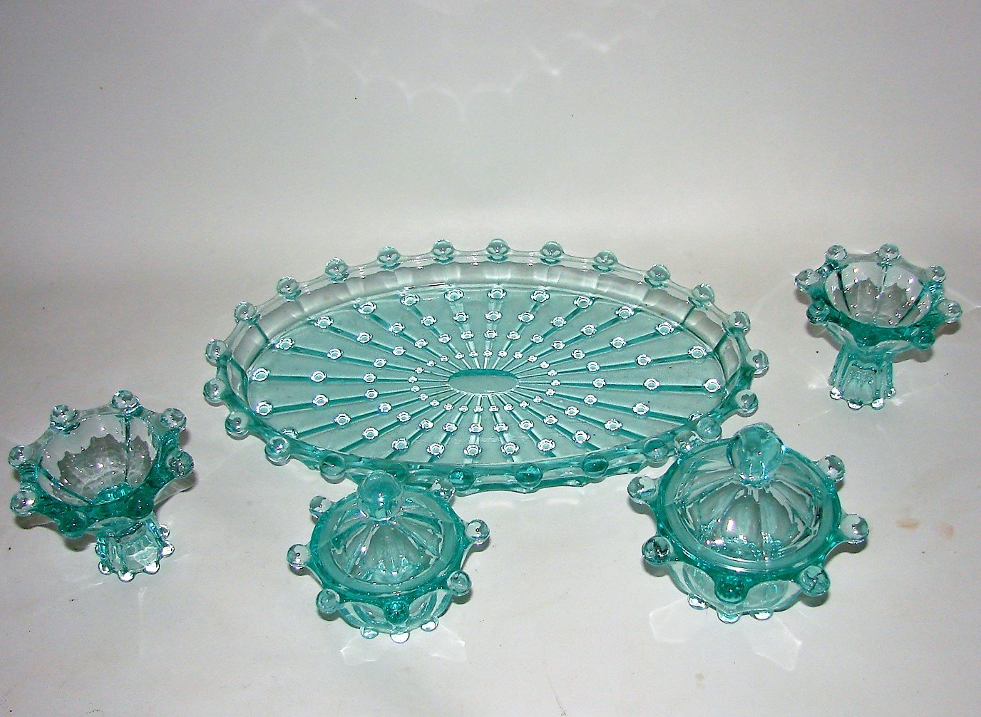 Böhmisches Art Deco Glas Set, 1930er, 5er Set bei Pamono kaufen