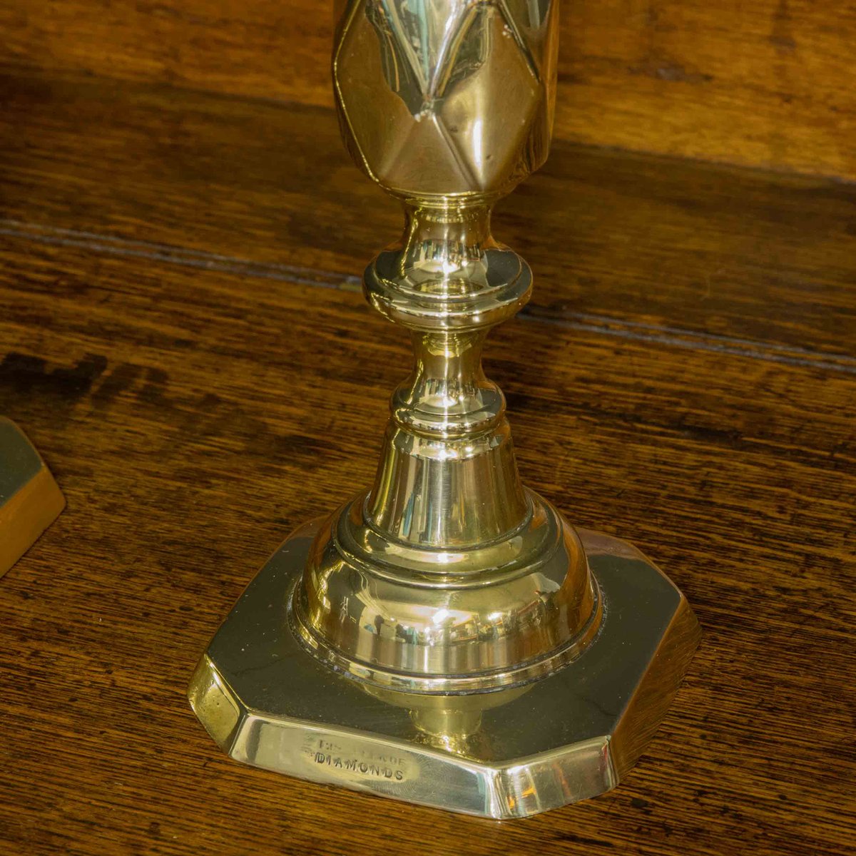 Victorian Queen of Diamond Brass Candlesticks, 1890s, Set of 2 for sale ...