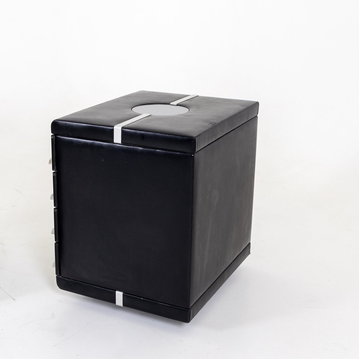 Leather-Covered Filing Cabinets, Late 20th Century, Set of 2 for sale ...