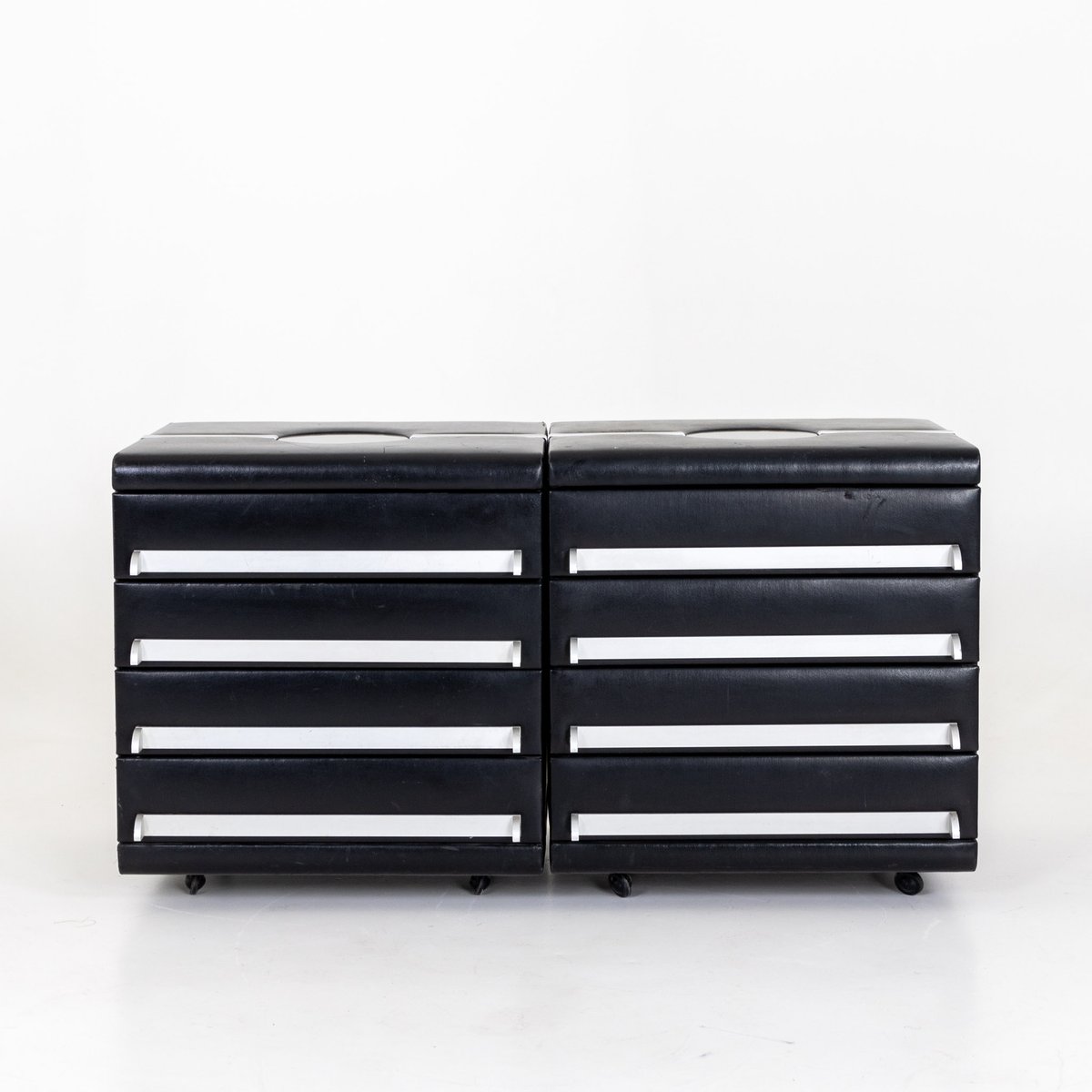 Leather-Covered Filing Cabinets, Late 20th Century, Set of 2 for sale ...