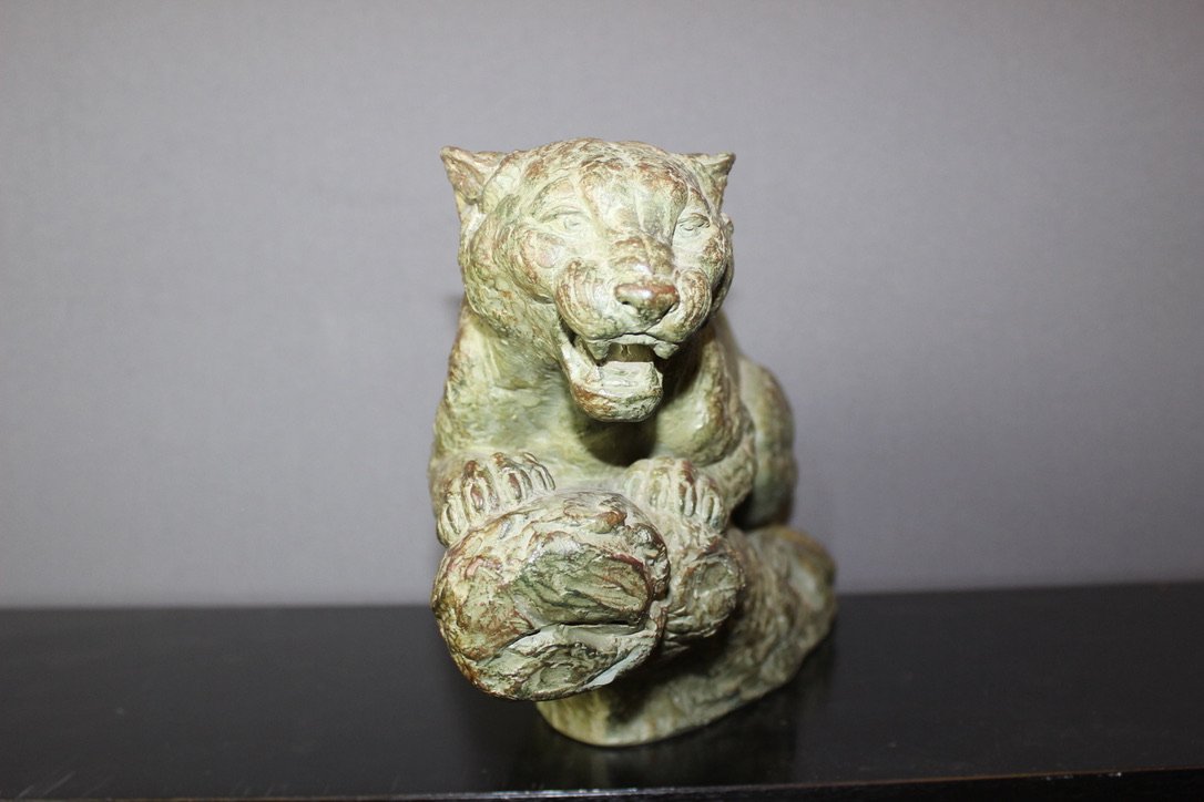 Art Deco Tiger in Terracotta by Henri Bargas, 1930s for sale at Pamono