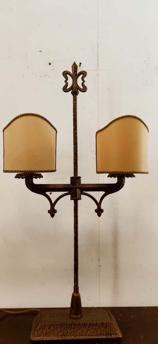 Medieval Table Lamp in Hammered Brass for sale at Pamono