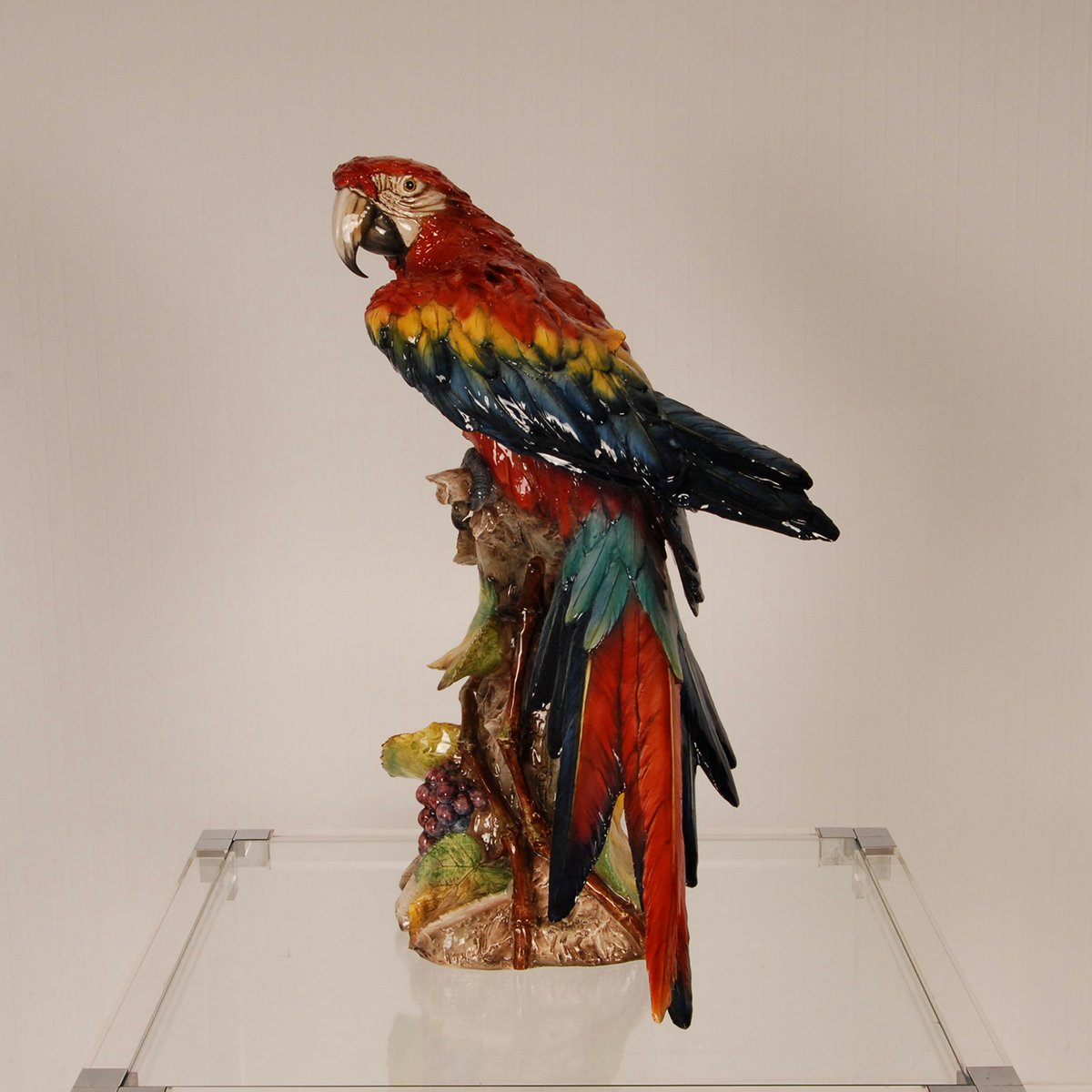 Italian Art Deco Porcelain Macaw or Parrot in the style of Cacciapuoti ...