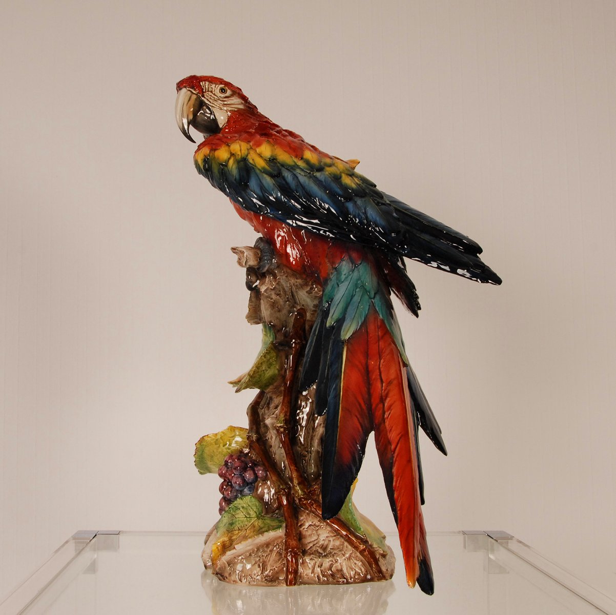 Italian Art Deco Porcelain Macaw or Parrot in the style of Cacciapuoti ...
