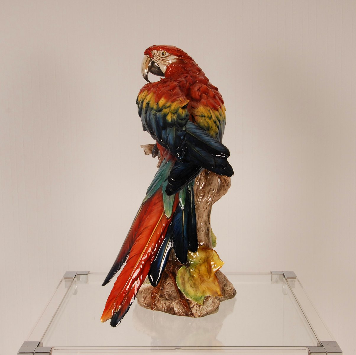 Italian Art Deco Porcelain Macaw or Parrot in the style of Cacciapuoti ...