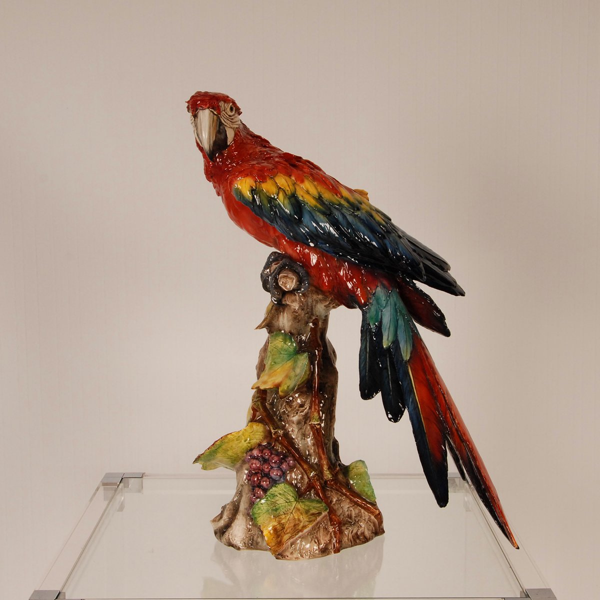 Italian Art Deco Porcelain Macaw or Parrot in the style of Cacciapuoti ...