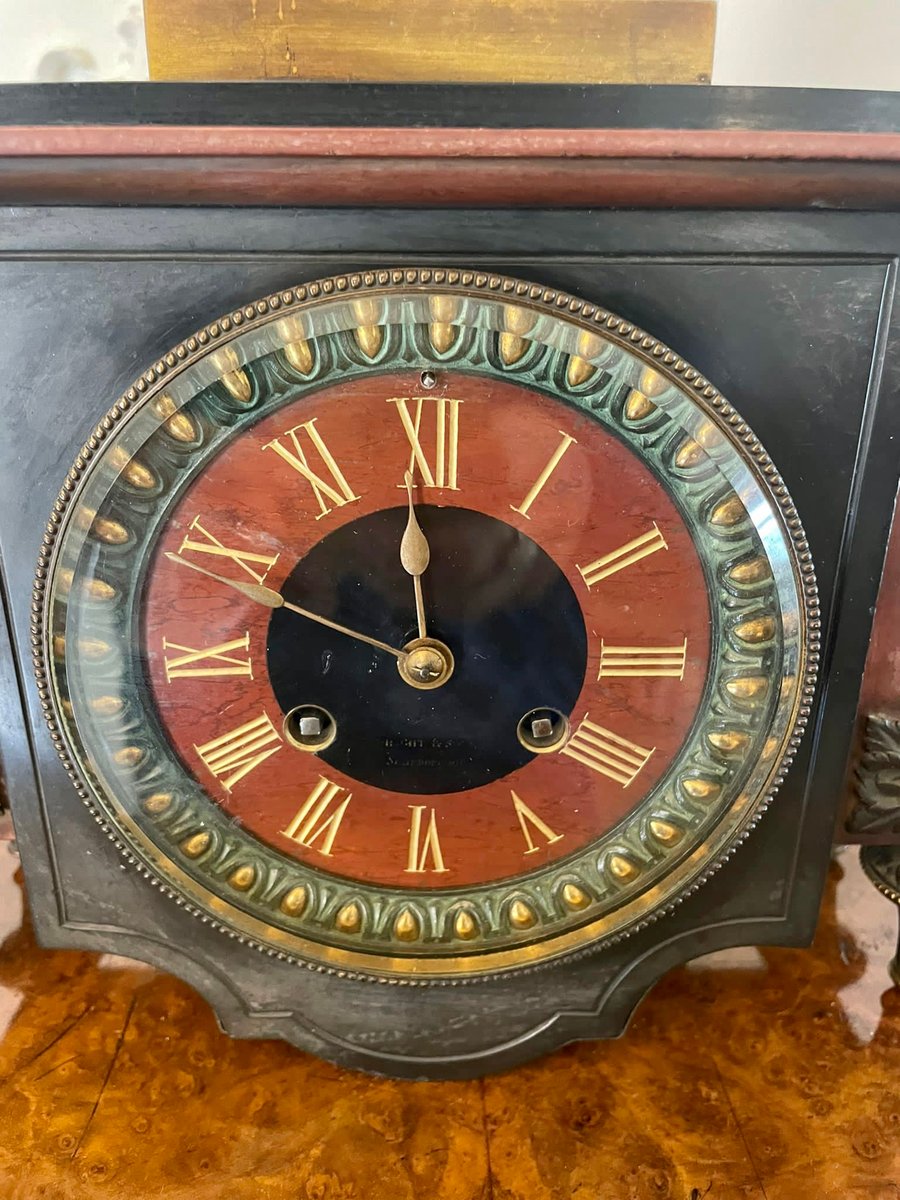 Antique Regency Bronze and Marble Clock Set, 1830, Set of 3 for sale at ...