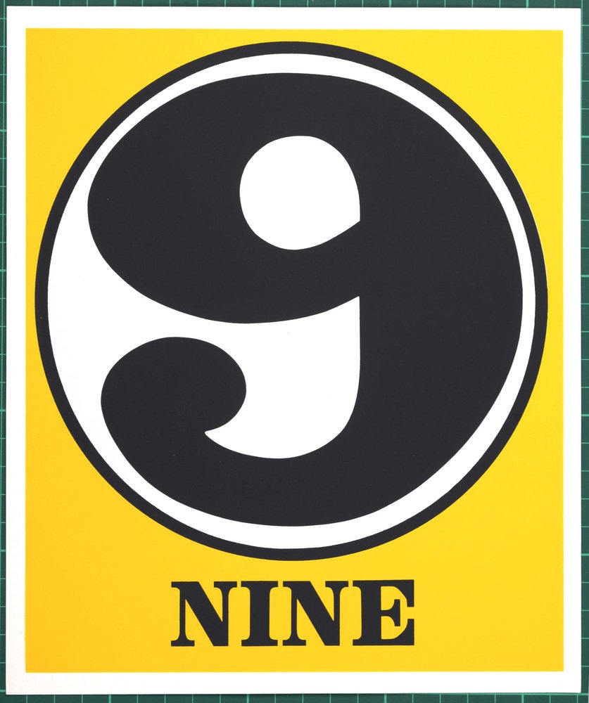 Robert Indiana, Number 9 (Medium), 1968, Original Color Screen Print on ...