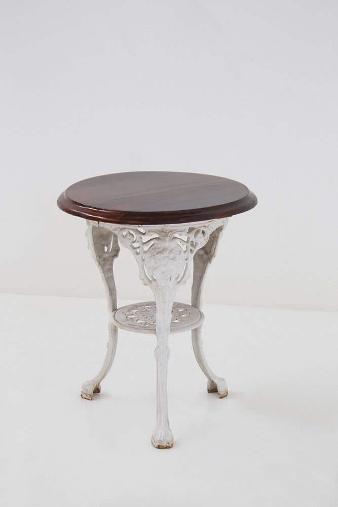 English Cast Iron and Wooden Table, 1890s for sale at Pamono