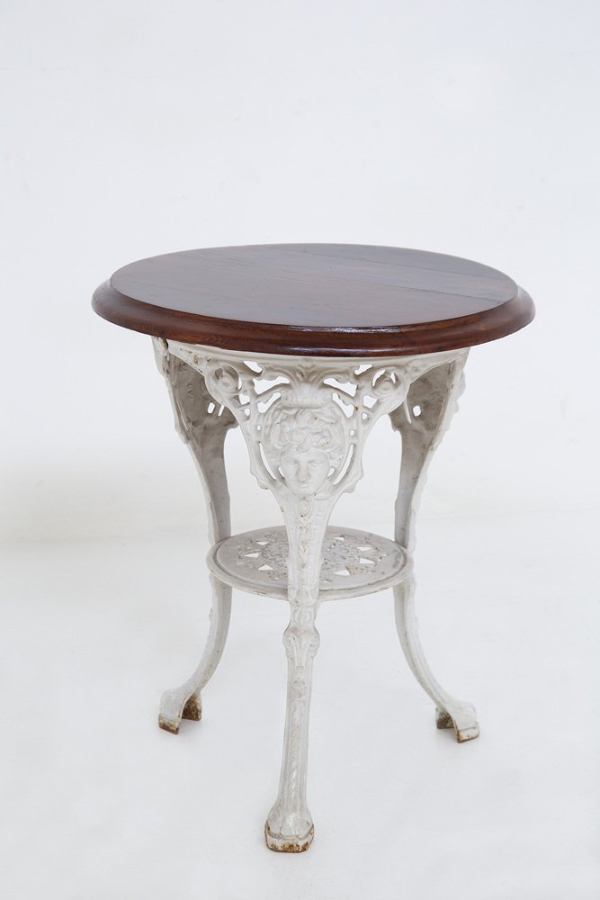 English Cast Iron and Wooden Table, 1890s for sale at Pamono