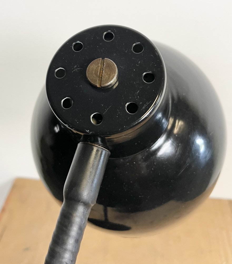 Black Industrial Gooseneck Table Lamp, 1960s for sale at Pamono