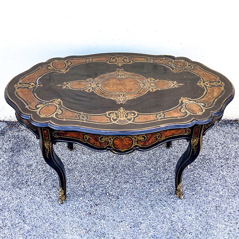 Antique Napoleon III Boulle Desk, 1800s for sale at Pamono