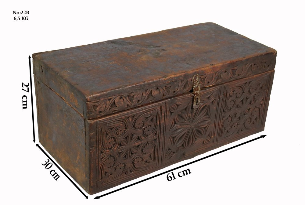 Antique Cedar Wood Treasure Dowry Chest Box, Nuristan, Afghanistan ...