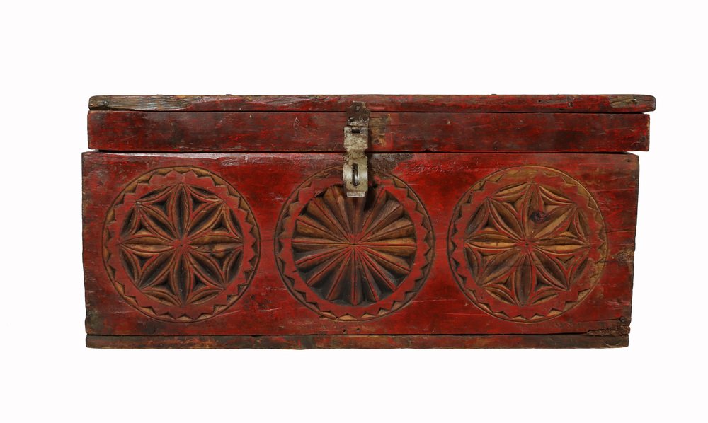 Antique Cedar Wood Treasure Dowry Chest Box, Nuristan, Afghanistan ...