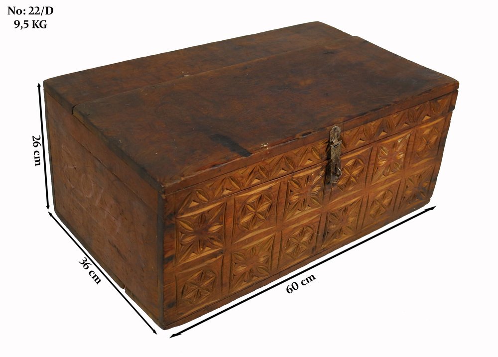 Antique Cedar Wood Treasure Dowry Chest Box, Nuristan, Afghanistan ...