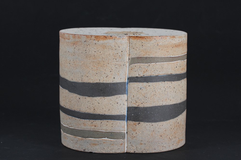 Danish Sculptural Stoneware Vase by Richard Manz, 1960s for sale at Pamono