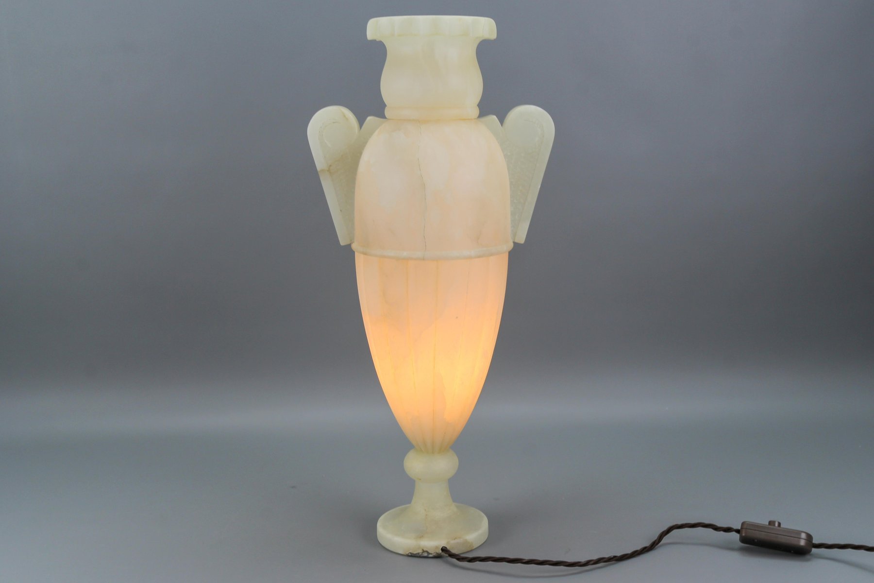 Neoclassical Style Alabaster Amphora-Shaped Table Lamp, 1930s for sale ...