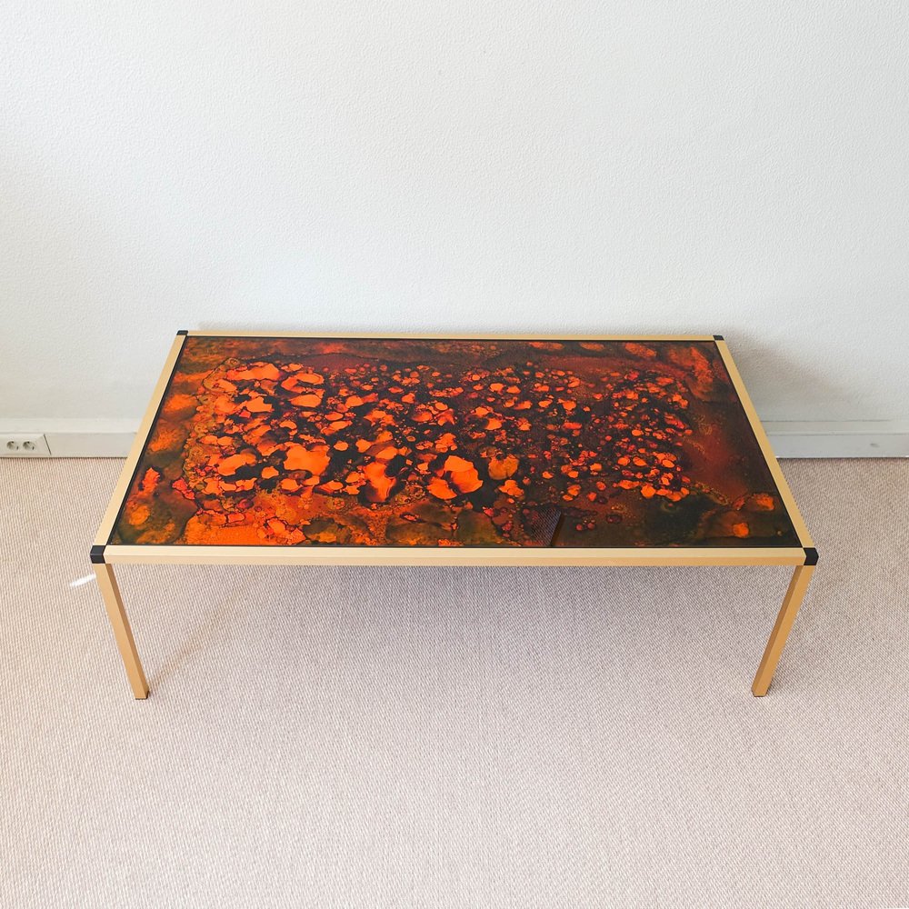 Danish Lava Pattern Coffee Table, 1970s for sale at Pamono