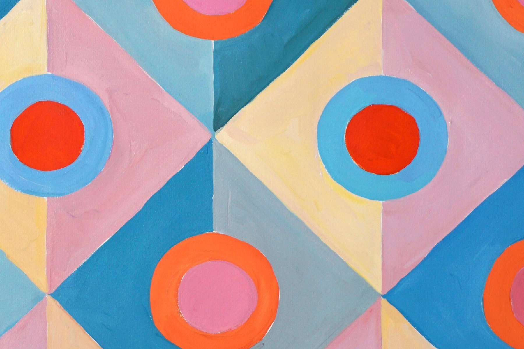 Natalia Roman, Art Deco Mirrored Turquoise and Pink Geometric Tiles ...