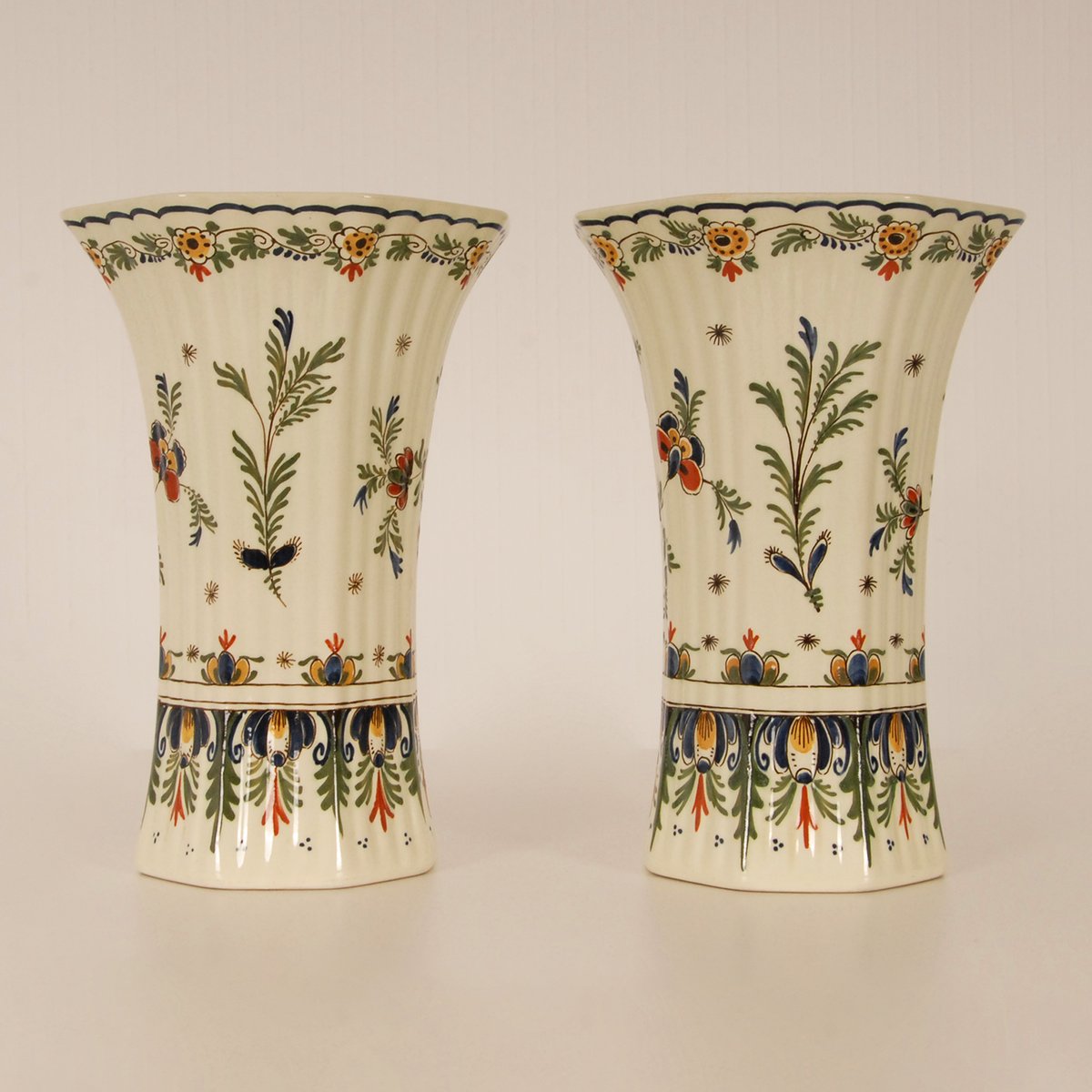 Polychrome Delftware Beaker Vases from Royal Delft, 1950s, Set of 2 for ...