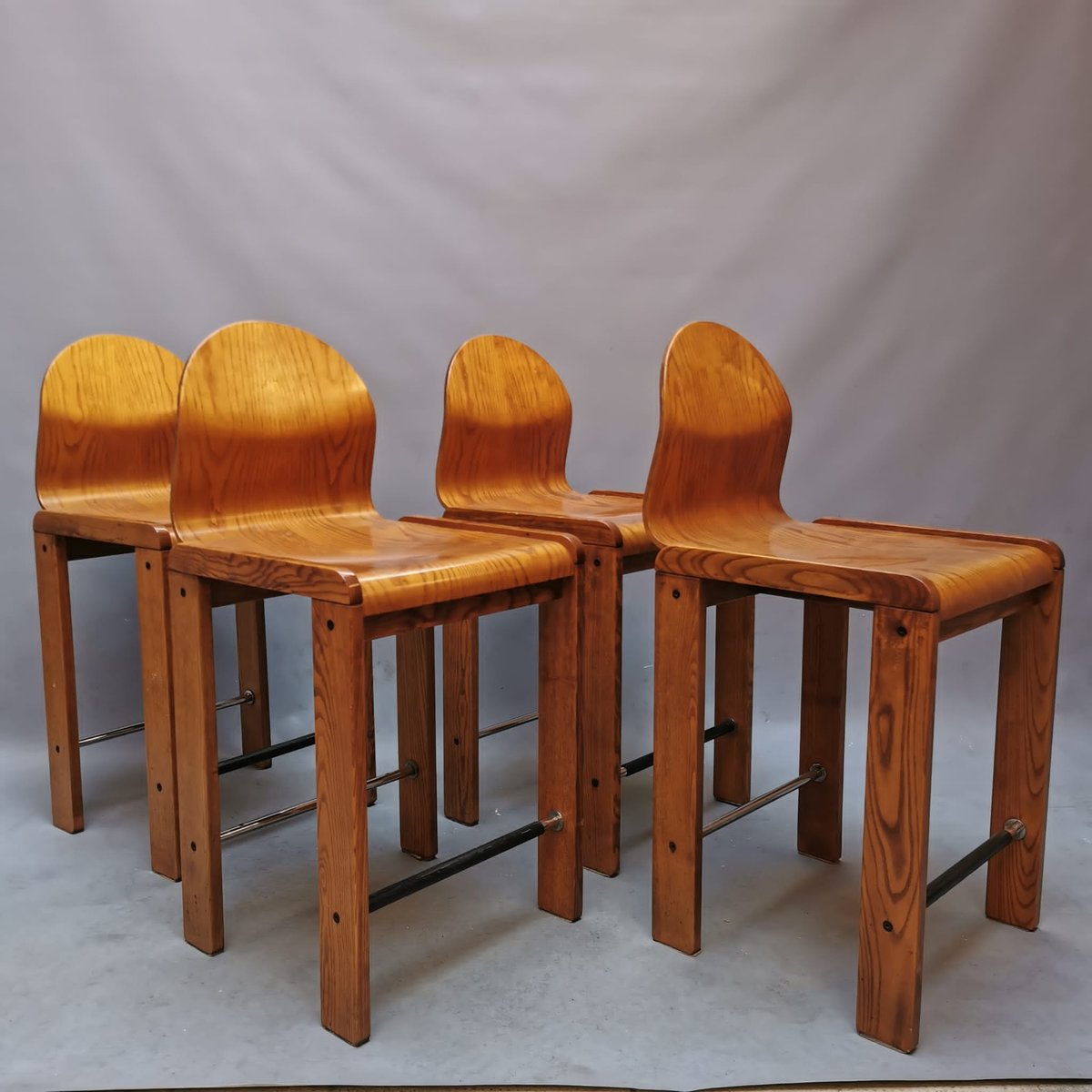 Vintage Italian Stools, Set of 4 for sale at Pamono