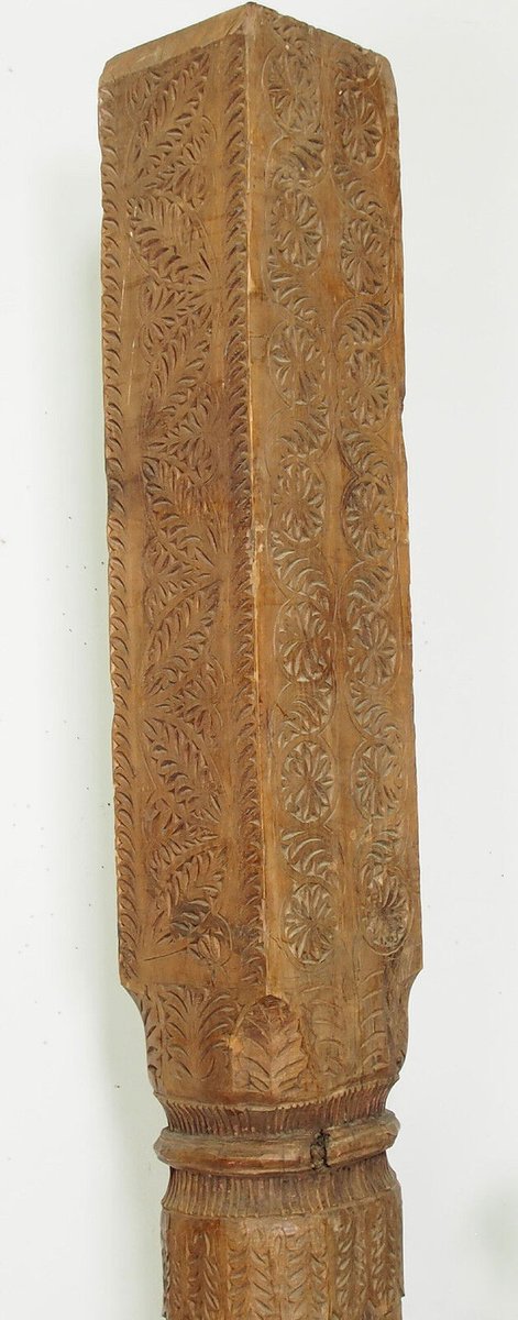 Antique Hand-Carved Wooden Pillar Column, Swat Valley Pakistan, 1890s ...