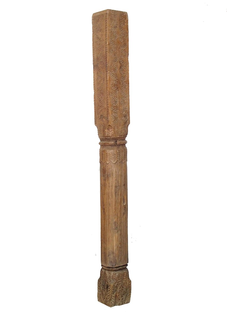 Antique Hand-Carved Wooden Pillar Column, Swat Valley Pakistan, 1890s ...