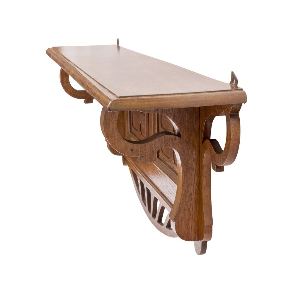 German Art Nouveau Wall Shelf in Oak, 1890s for sale at Pamono