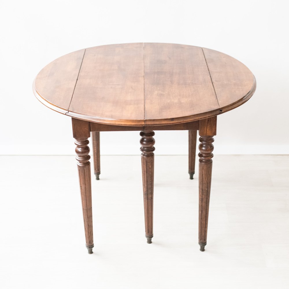 Extendable Round Dining Table, 1890s for sale at Pamono