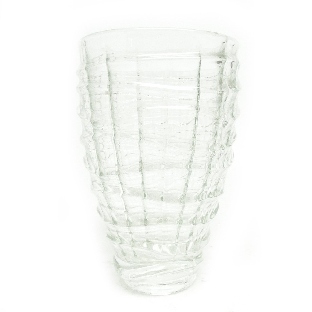 Optical Vase by Jan Sylwester Drost for Ząbkowice Glassworks, 1970s for ...