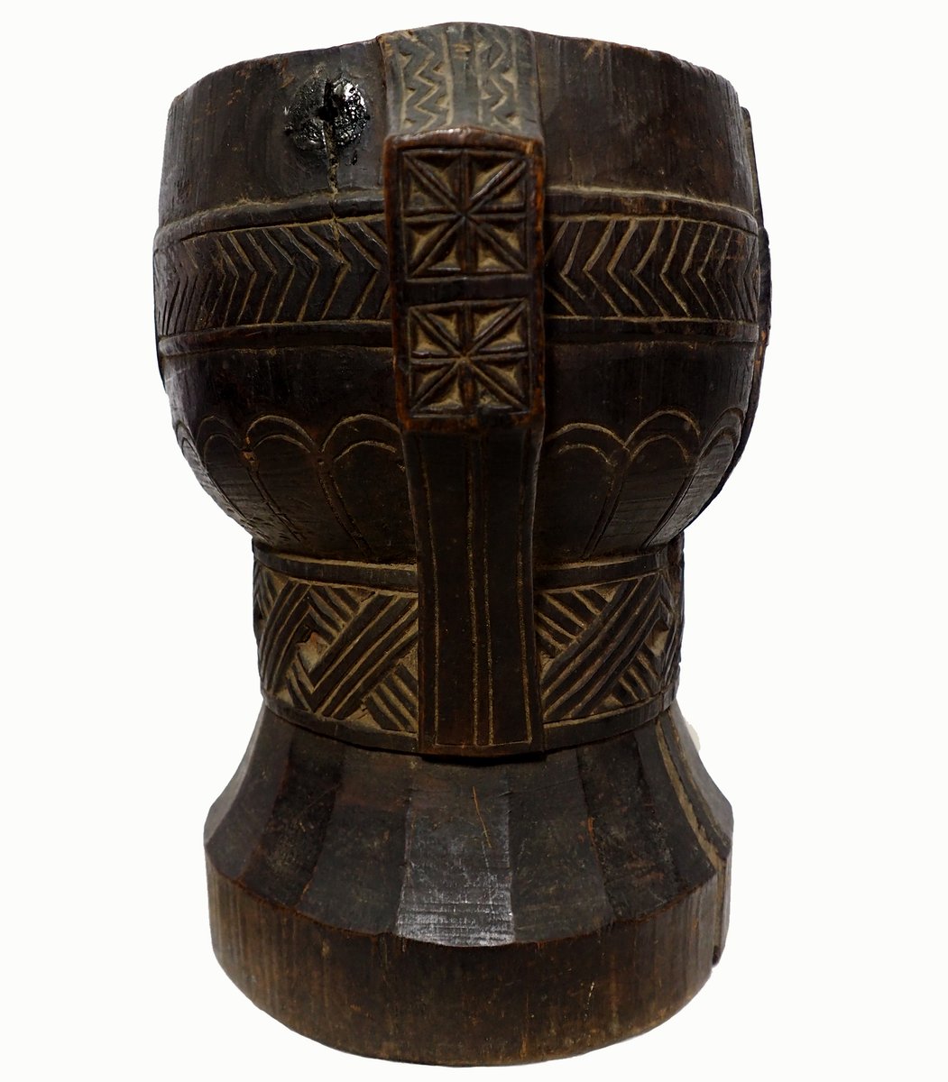 Grand Mortier et Pilon Antiques en Bois, Nuristan, Afghanistan, Set de ...