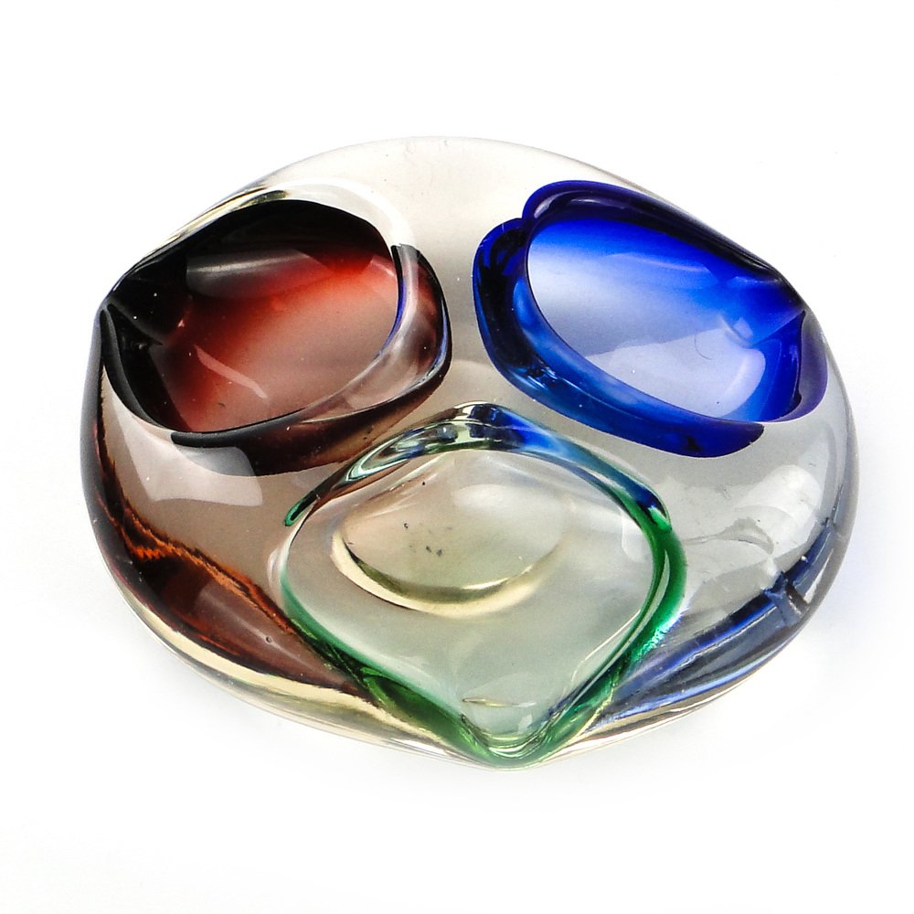 Decorative Bowl by J. Hospodka for Chribska Glassworks, Czechoslovakia ...