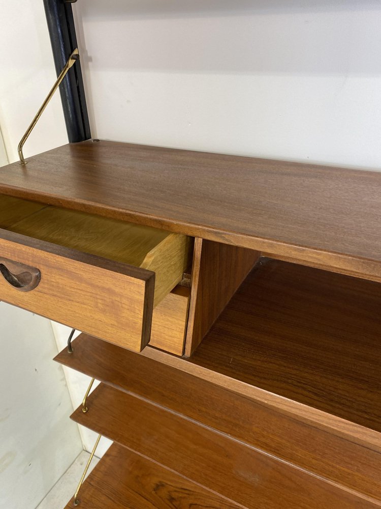 Scandinavian Teak Wall Unit Cabinet by Louis Van Teeffelen for Wébé ...