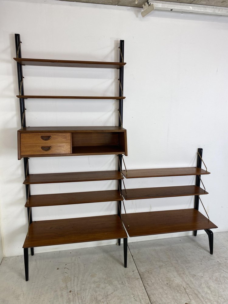 Scandinavian Teak Wall Unit Cabinet by Louis Van Teeffelen for Wébé ...