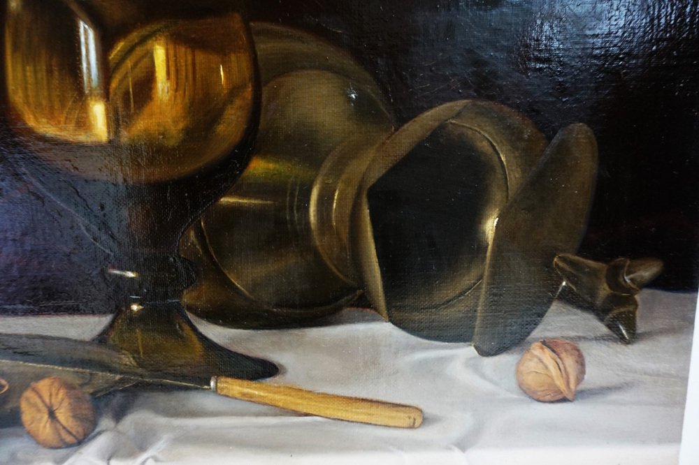 Belgian Artist, Still Life, 1983, Oil on Canvas Paintings, Set of 3 for ...