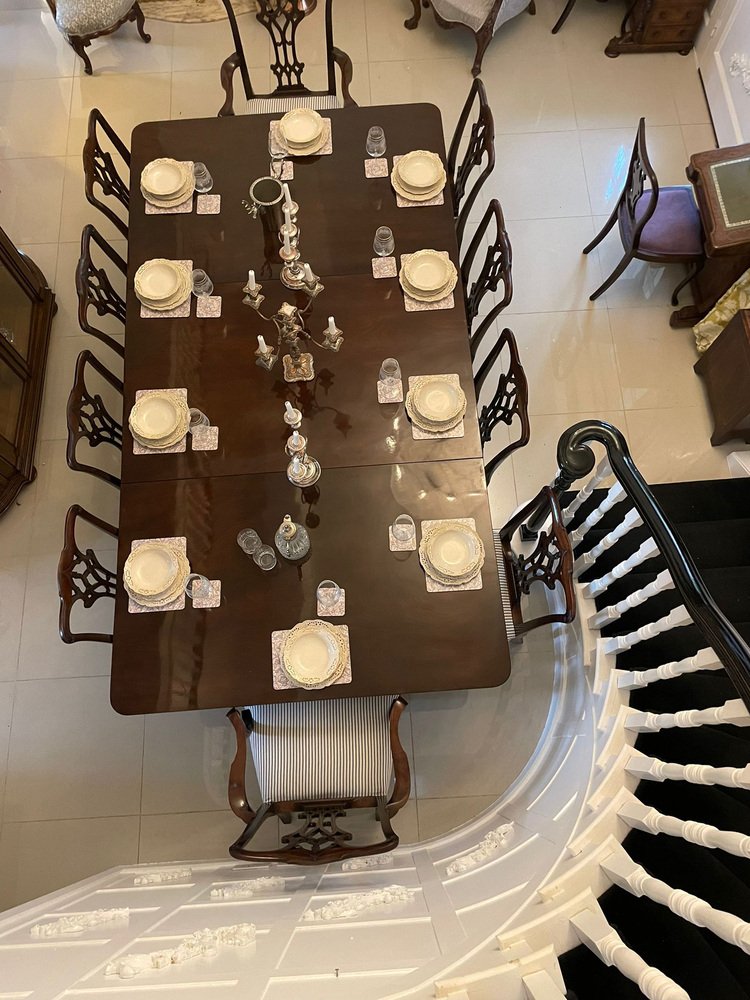 Large Antique George III Mahogany 3 Pilar Dining Table, 1800s for sale ...