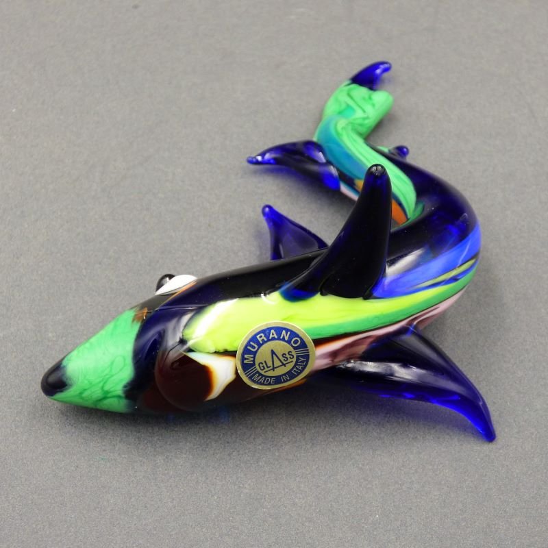 Multi-Colored Murano Glass Shark, Italy, 1960s for sale at Pamono
