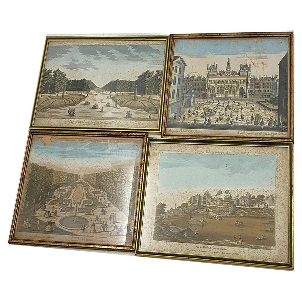 French Artist, Paris and Versailles, 18th Century, Engravings, Framed ...