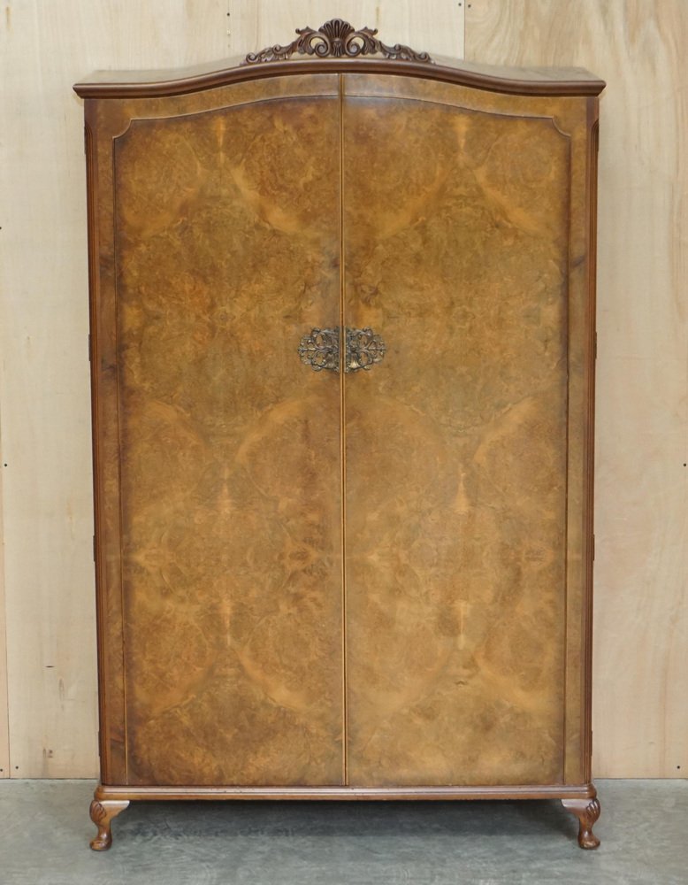 Large Burr Walnut Wardrobe by Charles & Ray Eames, 1940s for sale at Pamono