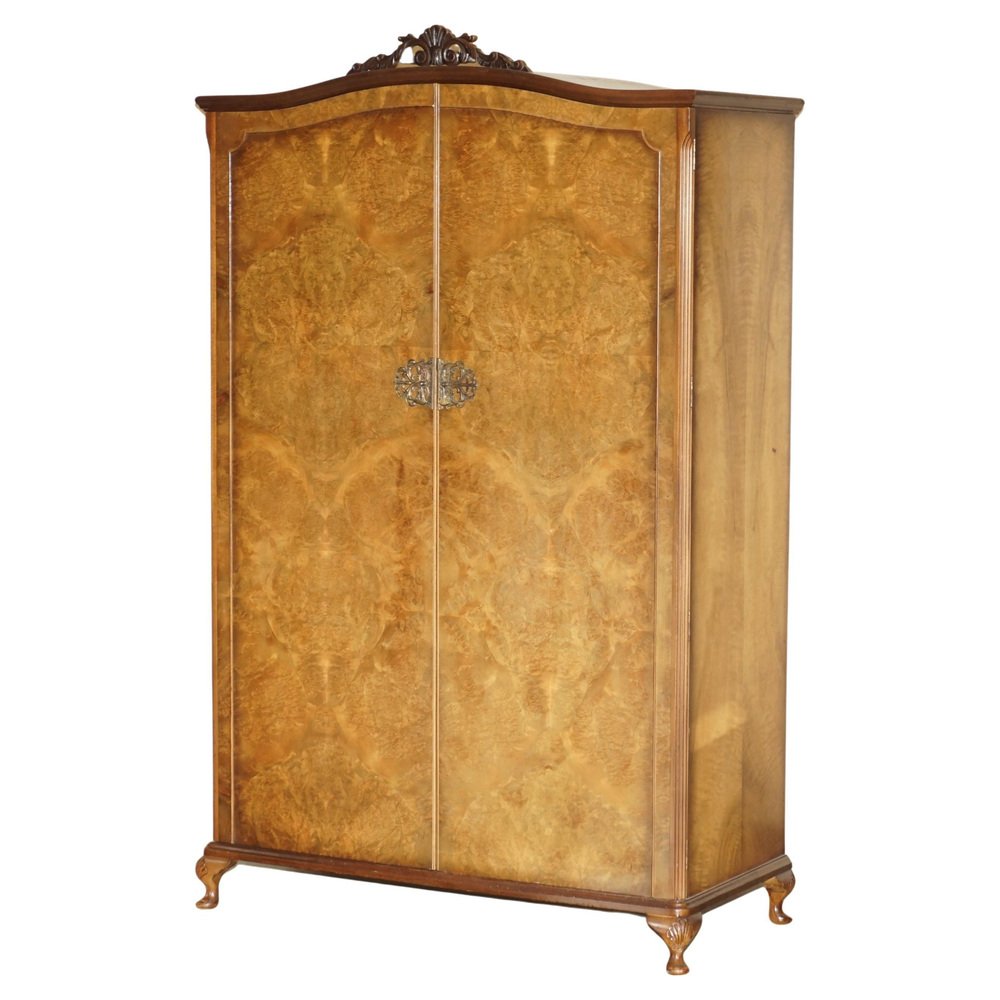 Large Burr Walnut Wardrobe by Charles & Ray Eames, 1940s for sale at Pamono