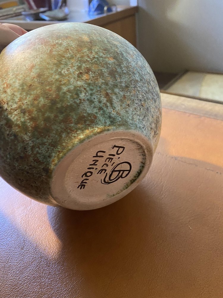 Keramik Kugelvase von Bernard Buffat bei Pamono kaufen