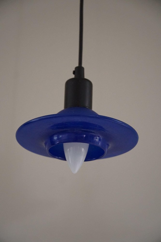 Blue Glass Pendants from Design Light A/S, Denmark, 1990s, Set of 4 for ...