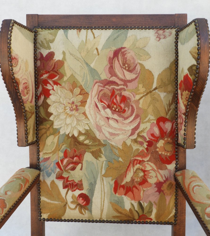 Set of French Provincial Wingback Armchairs for sale at Pamono